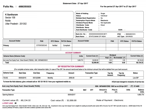 Things to check in your Mutual Fund Account Statement? - WCafe ...